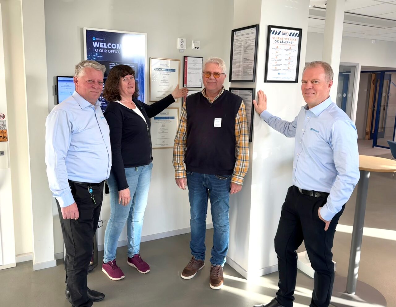 Element Sverige har genomfört certifiering enligt arbetsmiljöstandarden, ISO 45001 - Element Metech